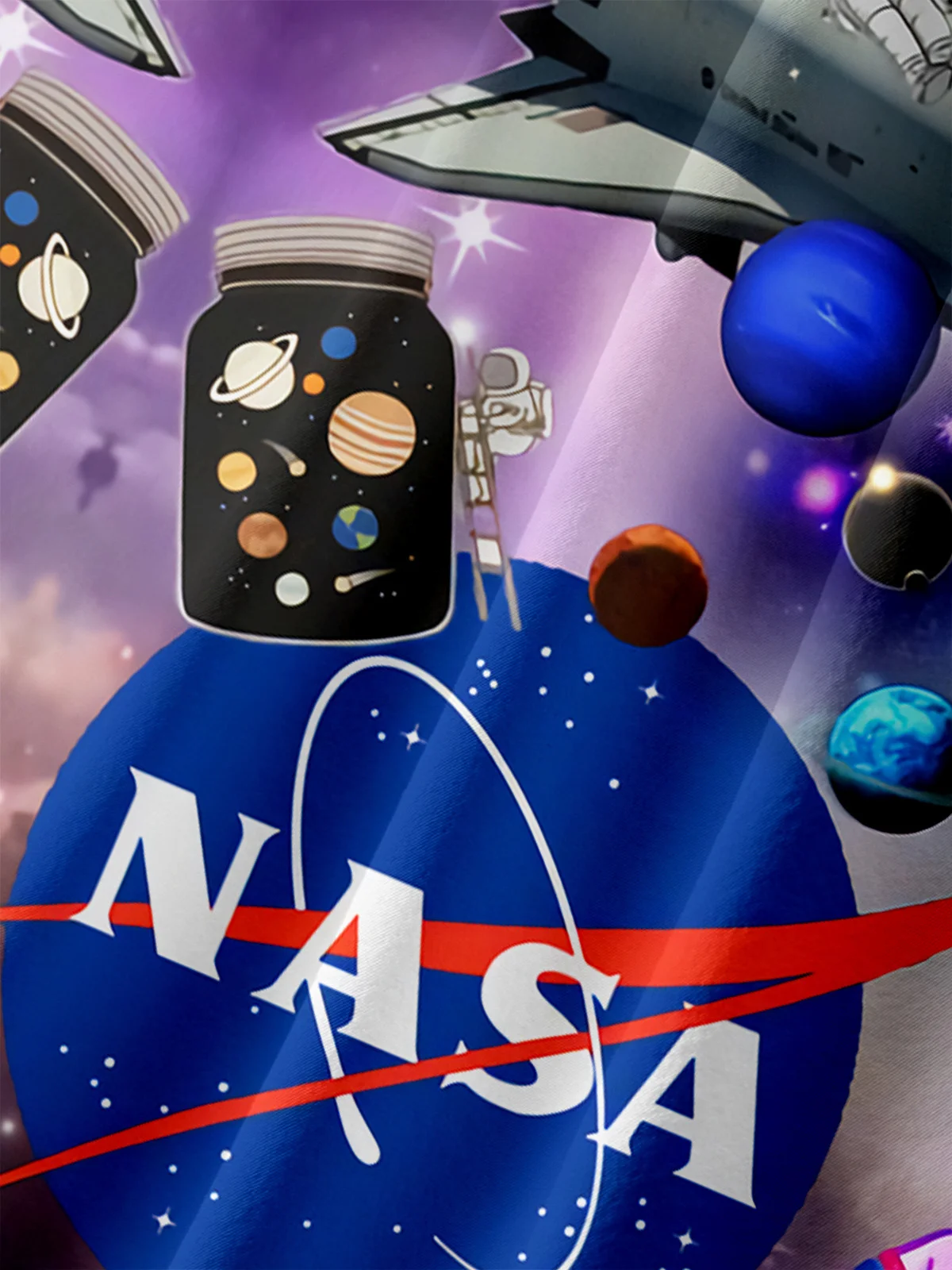 NASA Universe Chest Pocket Short Sleeve Casual Shirt | hardaddy