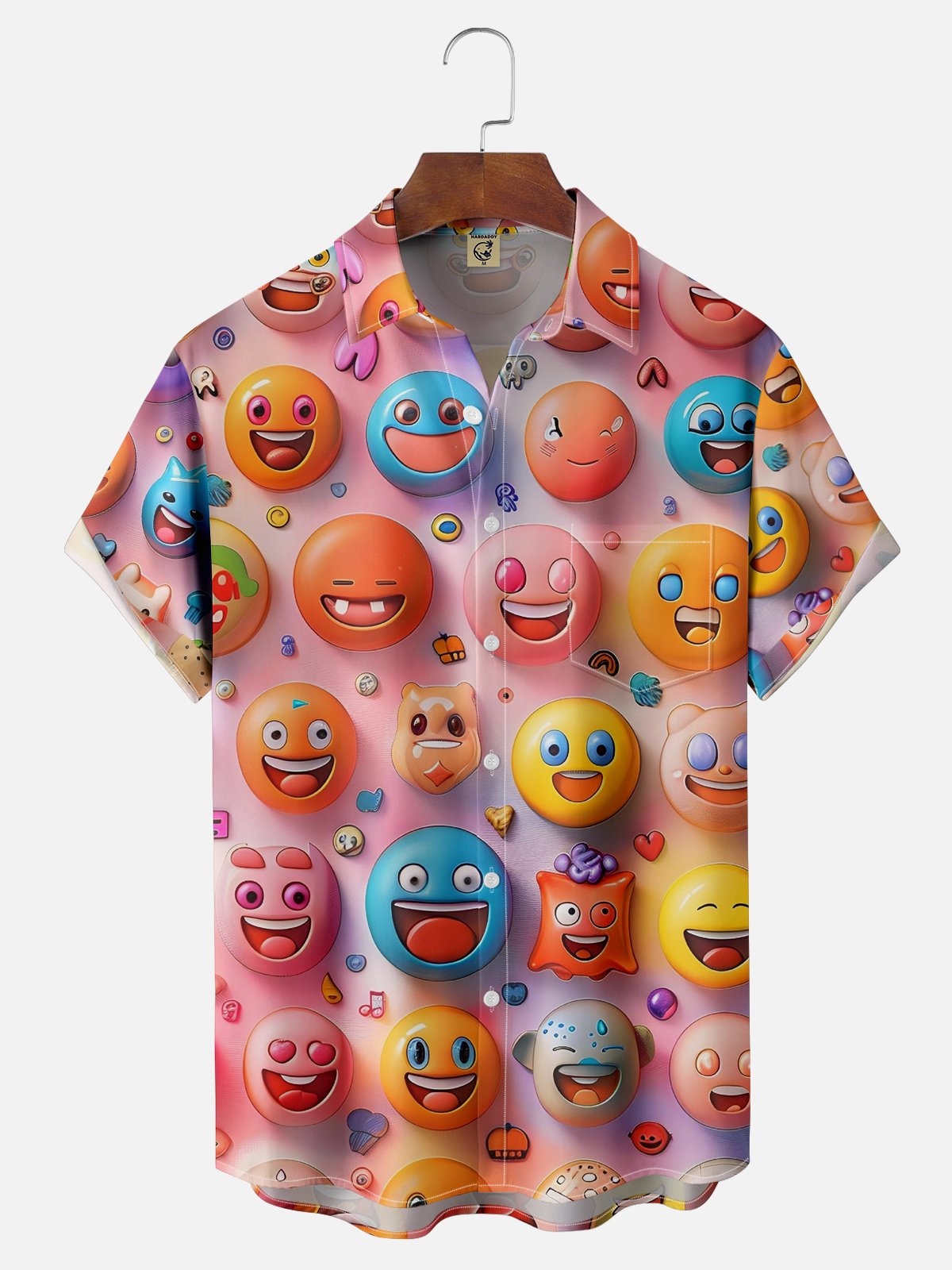 Hardaddy Emoticons Smiling Face Chest Pocket Hawaiian Shirt | hardaddy
