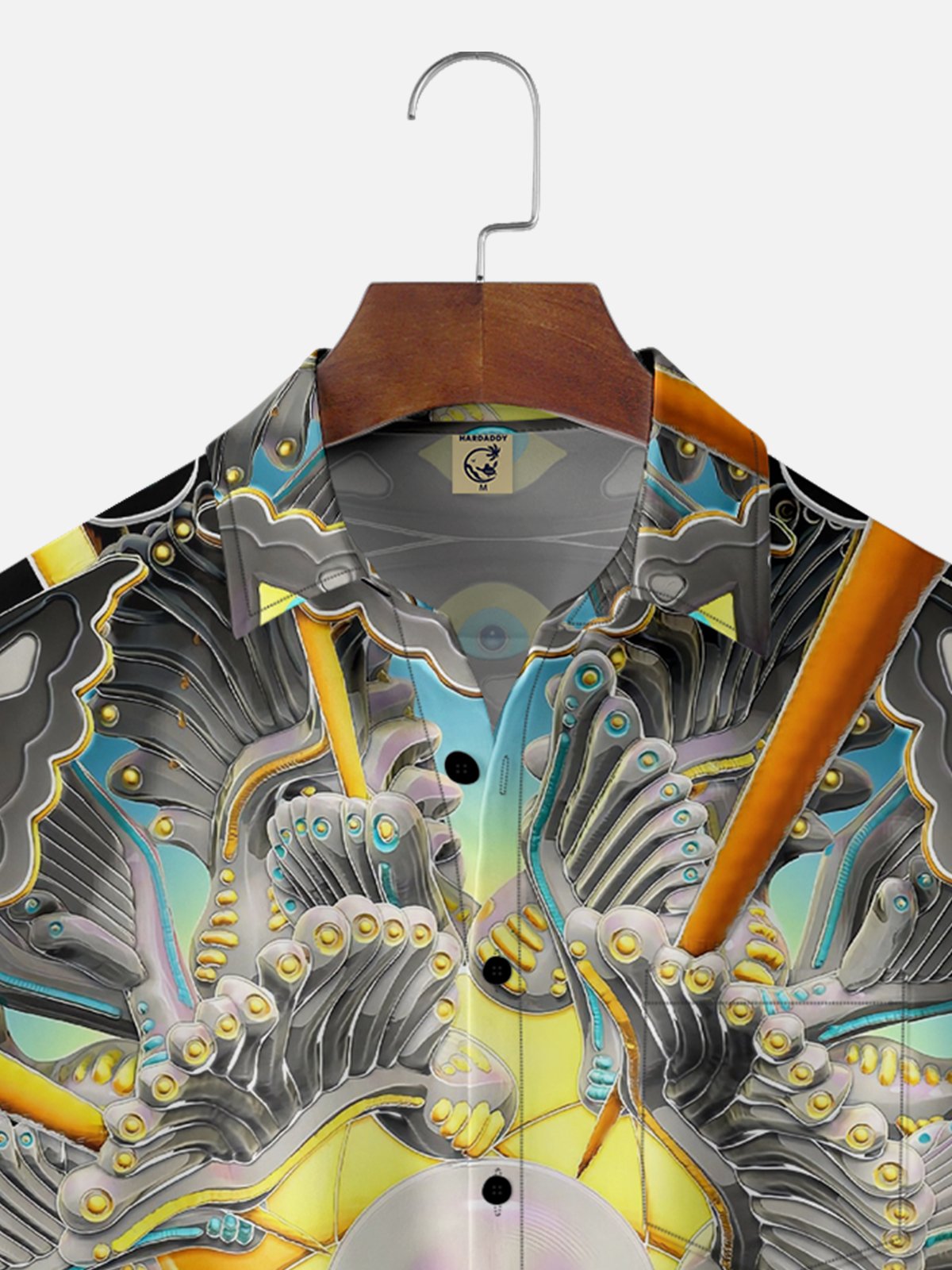 Moisture-wicking Eyeball Mechanical Cyber Chest Pocket Casual Shirt ...