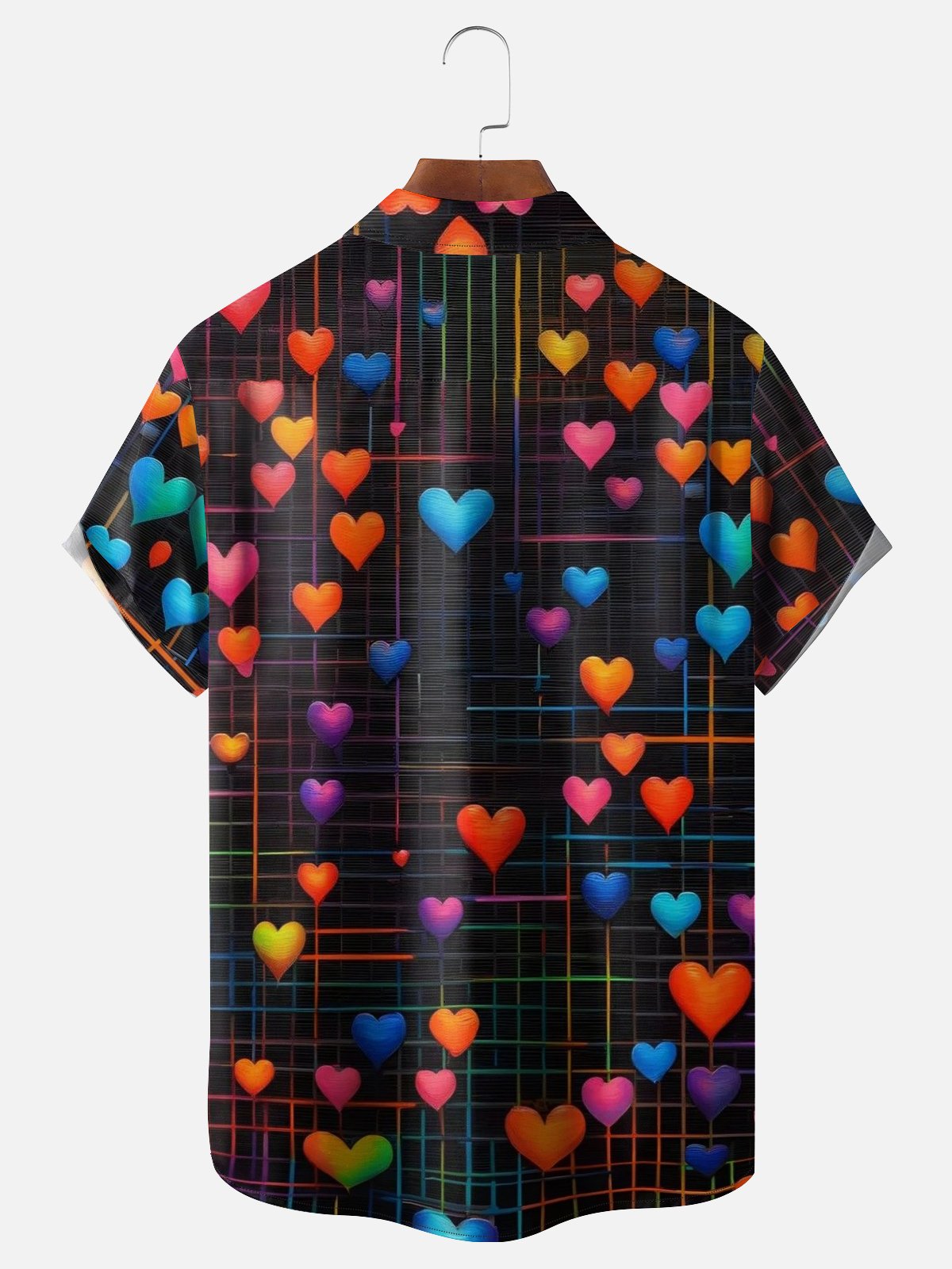 Moisture-wicking Valentine's Day Heart Plaid Chest Pocket Casual Shirt ...
