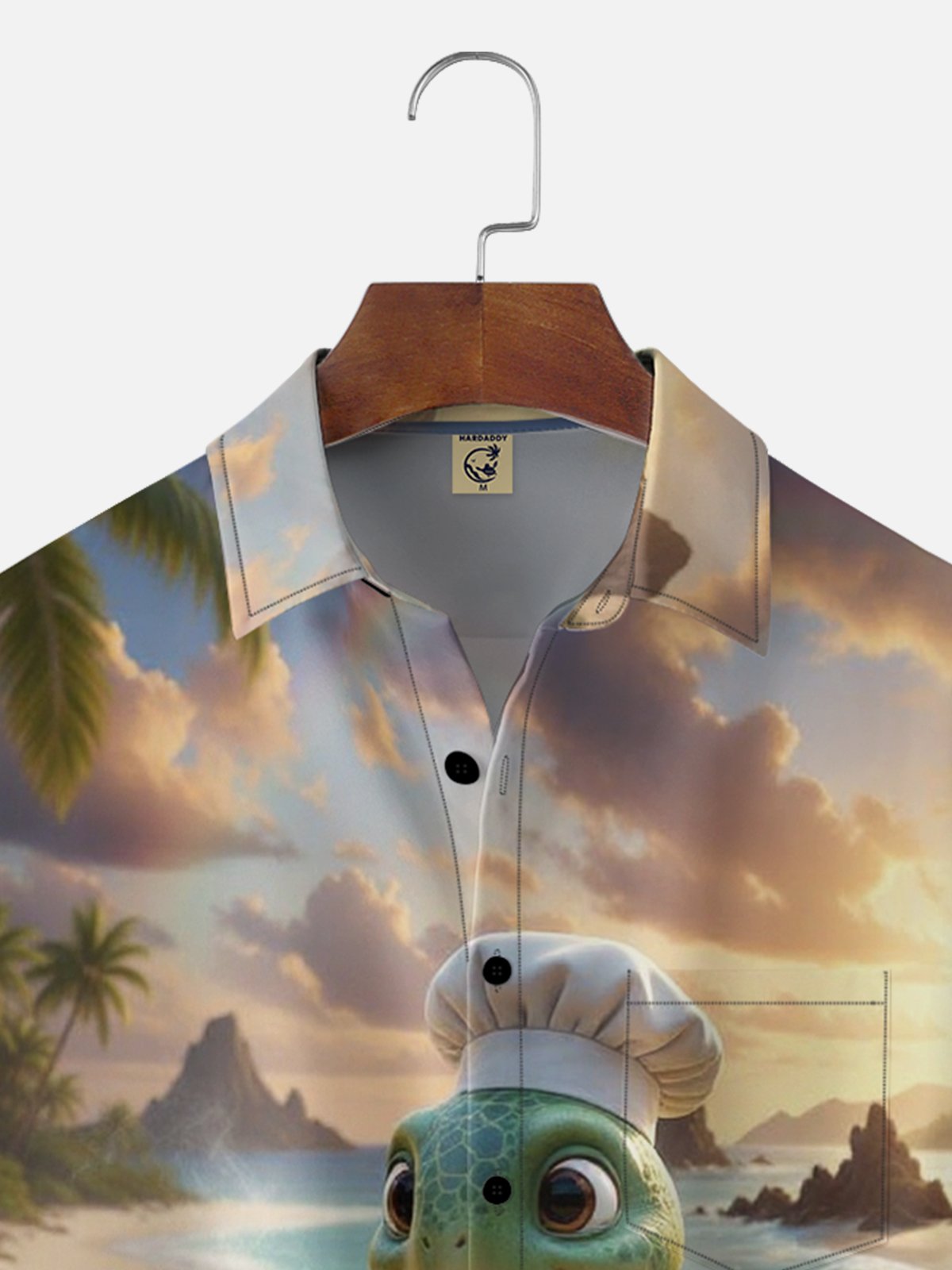 Moisture-wicking Turtle Barbecue Beach Chest Pocket Hawaiian Shirt ...