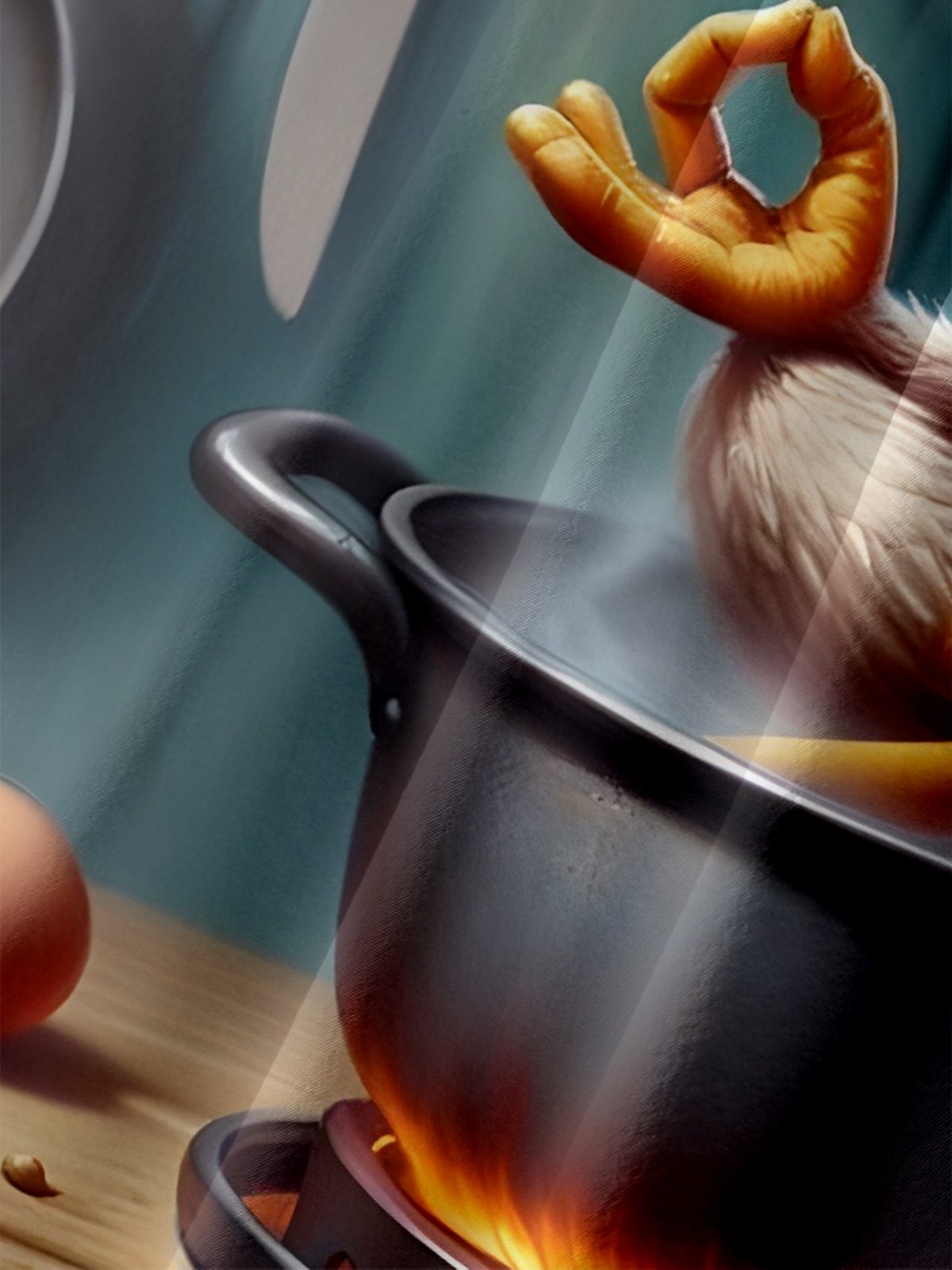 Moisture Wicking Funny Gradient Color Yoga Chicken Chest Pocket Holiday ...