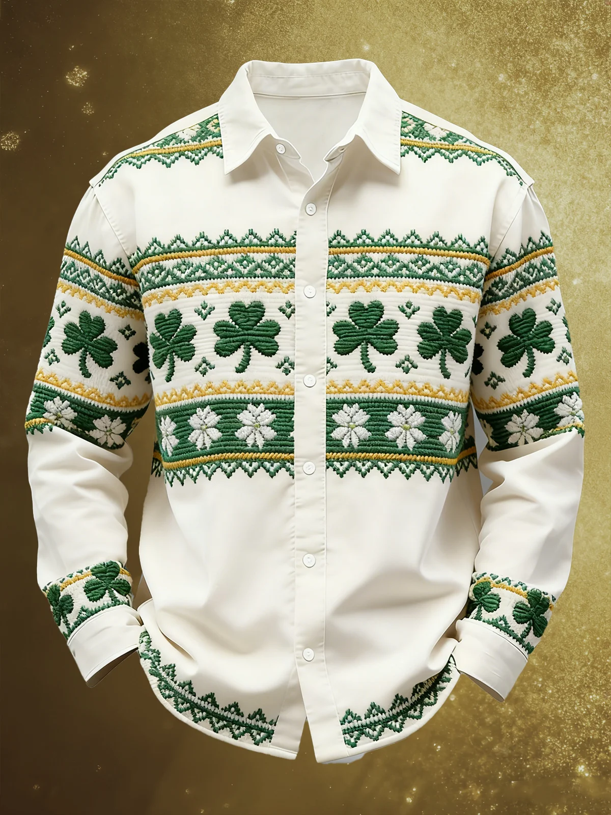Moisture Wicking St. Patrick's Day Shamrock Holiday Long Sleeve Shirt ...