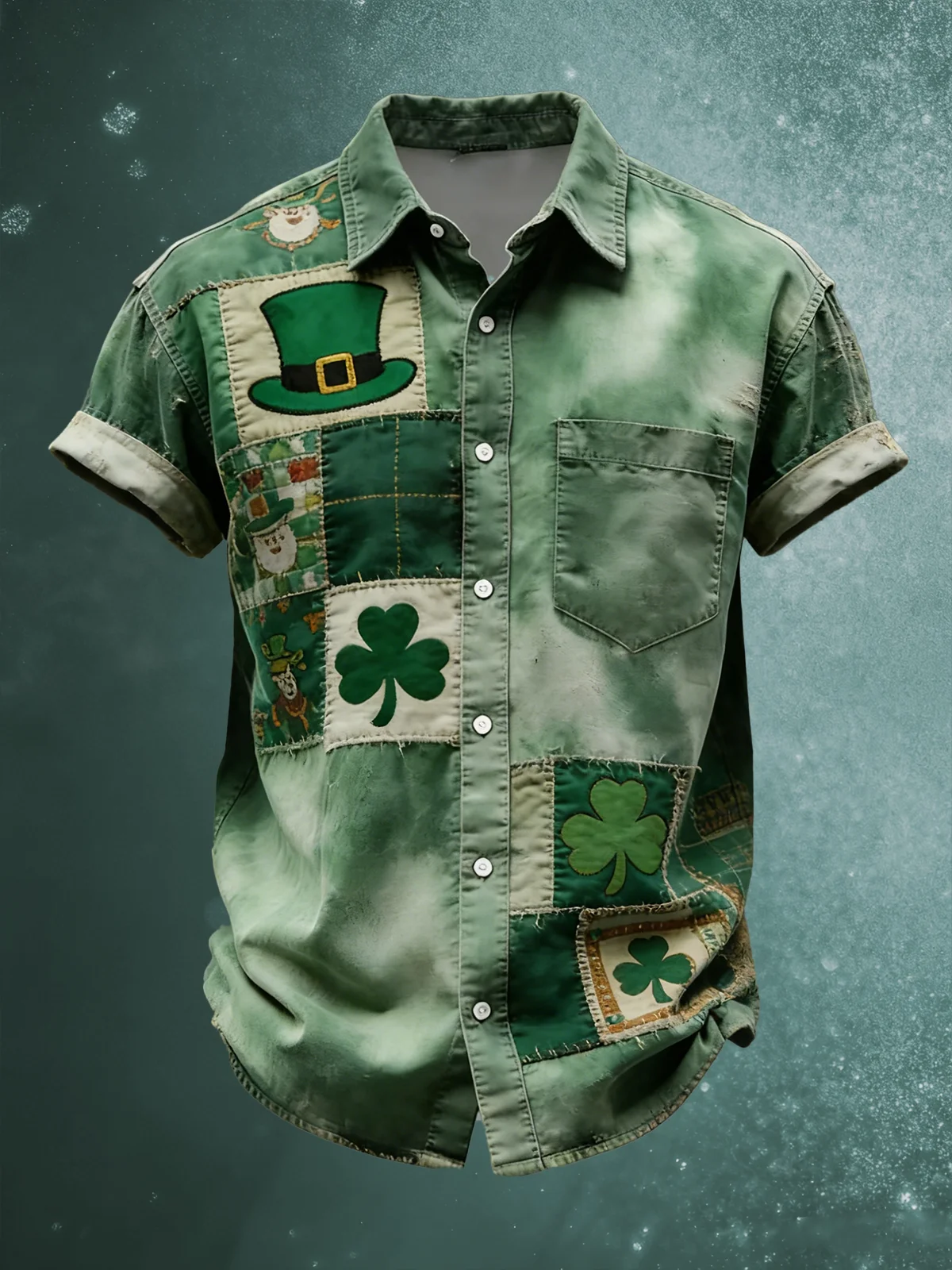 Moisture Wicking St. Patrick's Day Shamrock Holiday Hawaiian Shirt ...