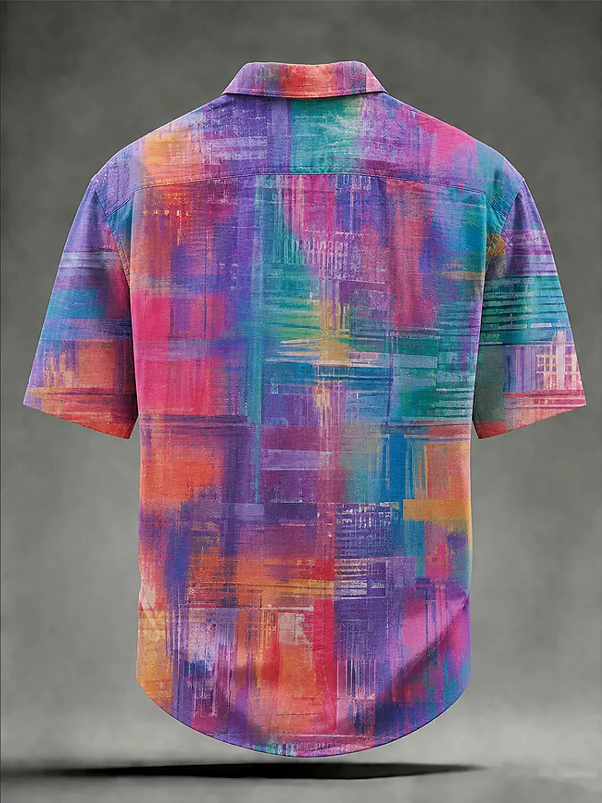 Moisture-Wicking Abstract Gradient Chest Pocket Holiday Hawaiian Shirt ...