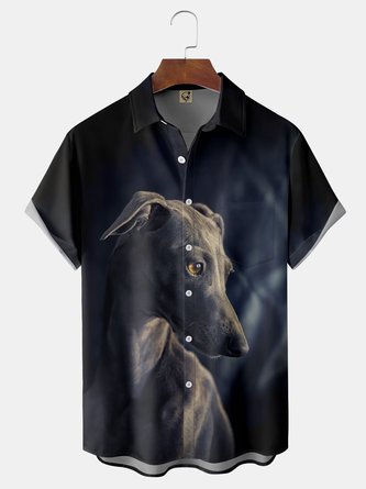 Greyhound Chest Pocket Short Sleeve Casual Shirt | hardaddy