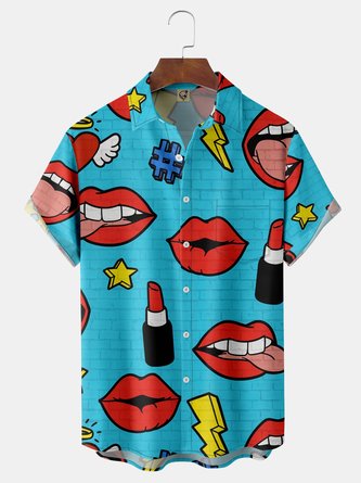 Funky Party Chest Pocket Short Sleeve Casual Shirt | hardaddy