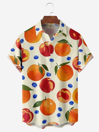 Peach Chest Pocket Short Sleeve Casual Shirt | hardaddy