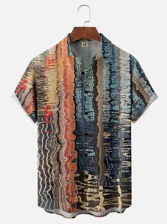 Hardaddy Moisture-wicking Ripple Gradient Chest Pocket Casual Shirt ...