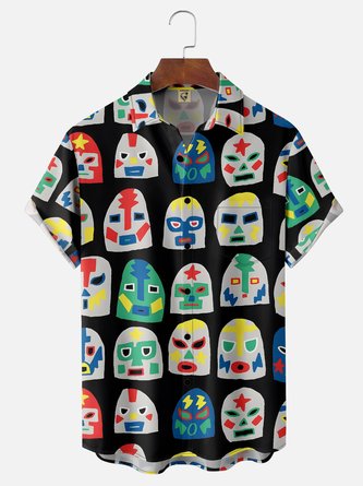 Moisture-wicking Mask Chest Pocket Hawaiian Shirt | hardaddy