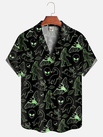 Tall Size American Legend Alien Short Sleeve Aloha Shirt | hardaddy