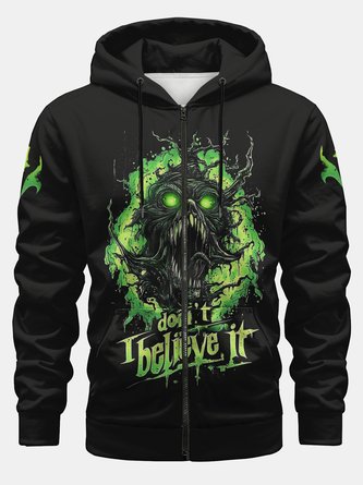 Zombie Skeleton Art Painting Zipper Hoodie Sweatshirt | hardaddy