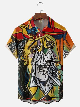 Moisture-wicking Picasso The Weeping Woman Chest Pocket Casual Shirt ...