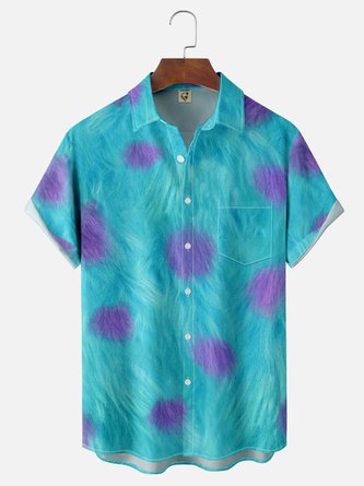 Moisture-wicking Cartoon Characters Chest Pocket Casual Shirt | hardaddy