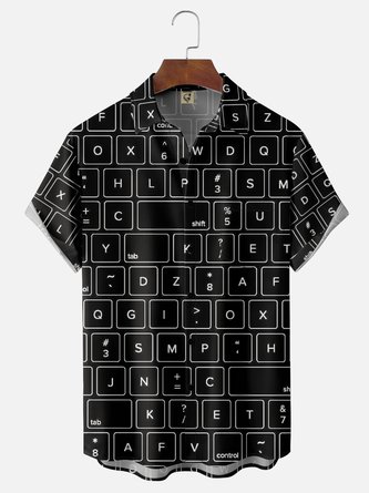 Moisture-wicking Keyboard Chest Pocket Casual Shirt | hardaddy