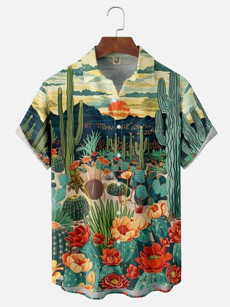Moisture-wicking Cinco de Mayo Cactus Chest Pocket Casual Shirt | hardaddy