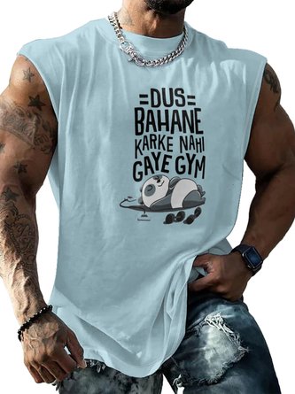 Mens Crewneck Tank Tops Gym Panda Beach Sleeveless Shirt | hardaddy