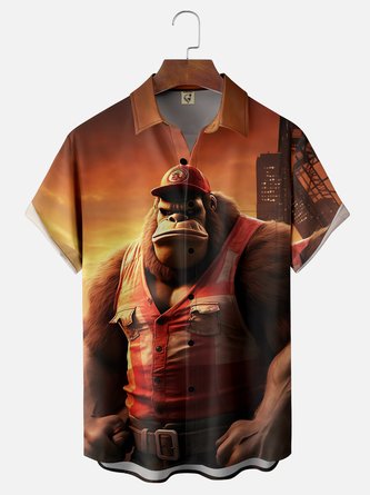 Moisture-wicking Bigfoot Gas Station Attendant Chest Pocket Hawaiian ...