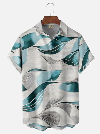 Moisture-wicking Artistic Abstract Chest Pocket Casual Shirt | hardaddy