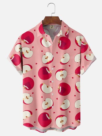 Moisture-wicking Apple Chest Pocket Casual Shirt | hardaddy